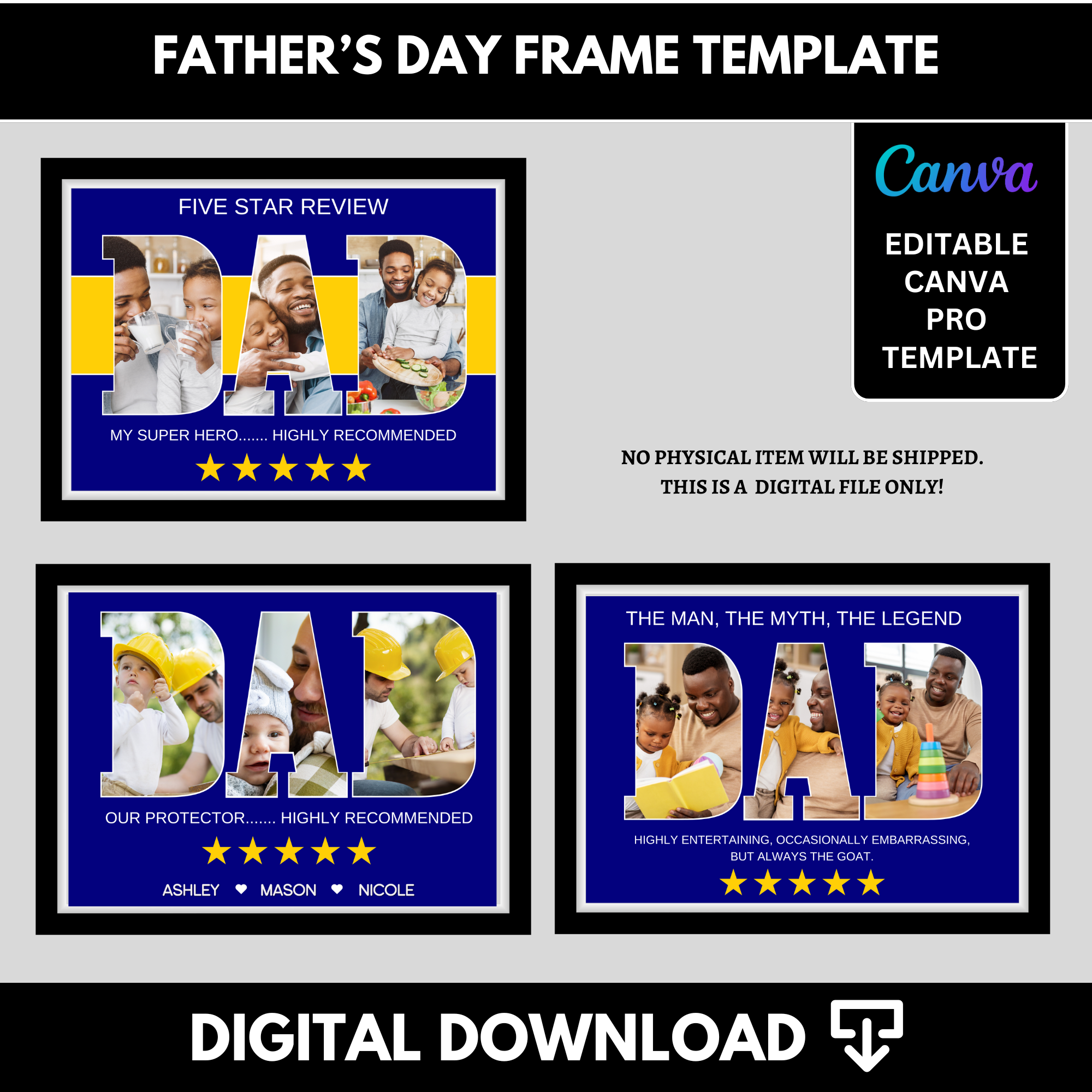 Father's Day Frame Template – Kreations of J'adore Flava